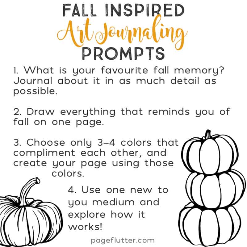 Fall Inspired Art Journal Pages Process Video + Free Prompts | Page Flutter