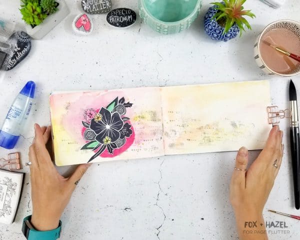 How To Create an Easy Watercolor Art Journal Page | Page Flutter